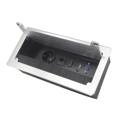 China Brush cover European power computer desktop socket box with usb for sale