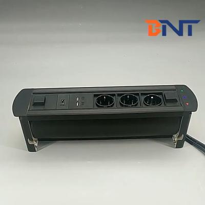 China Intelligent modular design automatic flip up conference table socket box for sale
