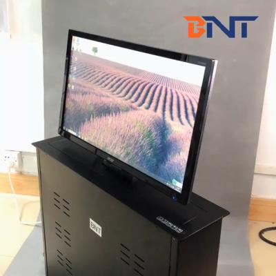China Smart control aluminum alloy hidden desk conference pop up lcd monitor lift for sale