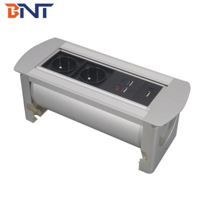 China Conference manual rotate EU power table socket box with usb for sale