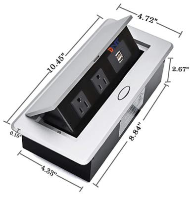 China recessed socket type pop up socket desktop outlet box with charger power socket for sale