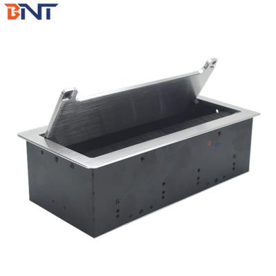 China Aluminum alloy strong panel UK power recessed desktop power socket box for sale