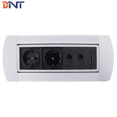 China European power manual rotate desk mounted socket outlet for office furniture for sale