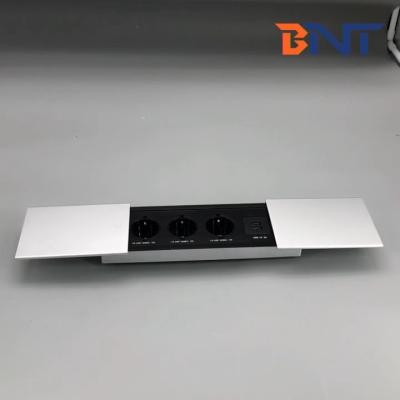 China Sliding open multimedia built in table mounted usb charger socket box for sale