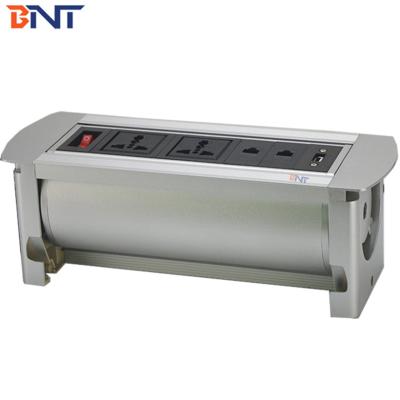 China CE Rohs approval manual rotate aluminum alloy multimedia desktop socket box for sale