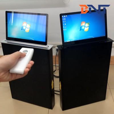 2020 ultra thin hidden table retractable monitor lift in conference room