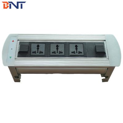 China High quality aluminum hidden motorised flipping desktop power socket for meeting table for sale