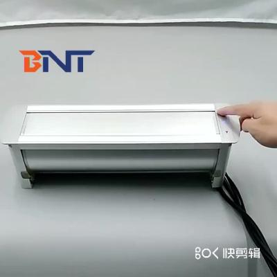 China Aluminum alloy multimedia motorized flip up office furniture table power socket for sale
