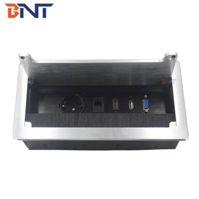 China BNT customized design modern ri45 desktop power socket  hidden table brush design 4/5/8/10 modulars built in office furn for sale