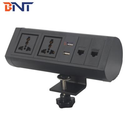 China beautiful round design used for conference office room movable clamp on desk socket for sale