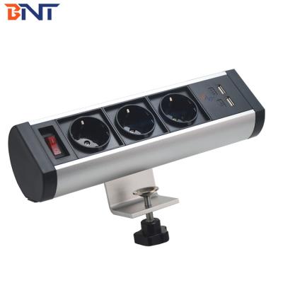 China european desktop power socket with usb charger/office furniture desk edge power outlets for sale