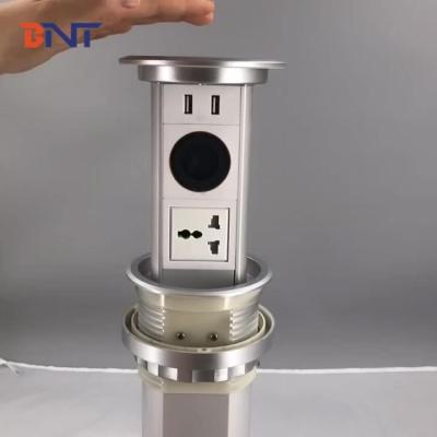 China Aluminum alloy waterproof motorized pop up socket with speaker for kitchen for sale