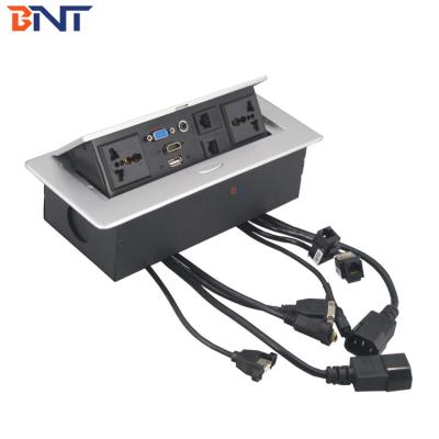 China BNT Zinc alloy material pop up type desktop power socket with 30cm cable for sale