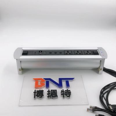 China BNT CAT6 network motorized overturn 180 degree table power outlet for sale