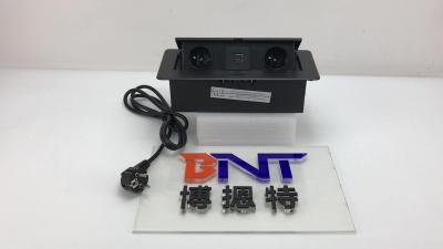 China BNT Poland Popular Desktop Pop Up Socket Hidden Outlets with 2 USB charger Round Corner BD613 for sale