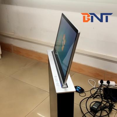 China Intelligent ultra thin hidden desktop pop up lcd monitor lift with retractable screen for sale