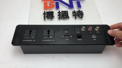 China High Quality Wall Mount Aluminum brushed Hotel Media Socket Plate for Office Equipment for sale