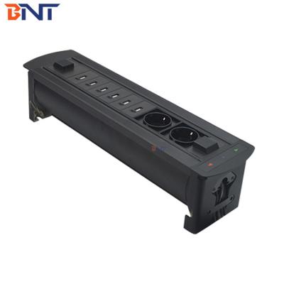 China Smart Office Tabletop Sockets/ Electric Rotating Cable Cubby/ Motorized Flip Up Socket for sale