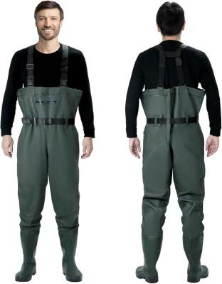China Adjustable Straps Fishing Waders Acid Alkali Resistant PVC Waders Waterproof For Anglers Hunters for sale