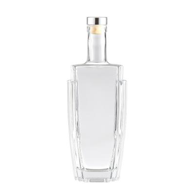 China Garrafa de vidro quadrada para vinho Brandy Vodka Whisky feito de vidro sem chumbo saudável à venda
