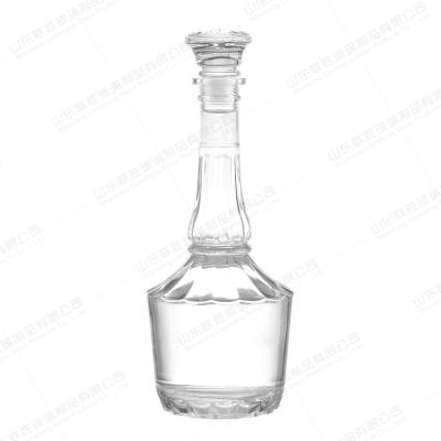 China Garrafas de vinho de vidro Transparente Personalizar 200ml 300ml Forma única com tampa de vidro à venda