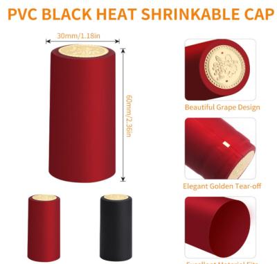 Cina Cork per bottiglia di vino su misura con capo in plastica nera in PVC in vendita