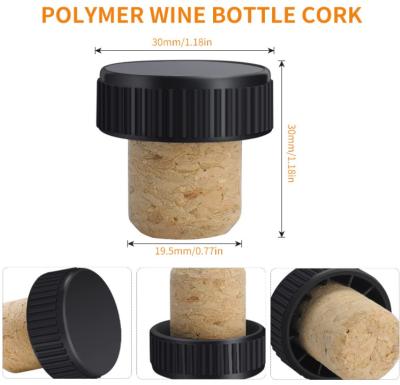 Cina Cork per bottiglia di vino su misura con capo in plastica nera in PVC in vendita