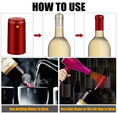 Cina Tappo di bottiglia di vino Rimborso confezione manica trasparente PVC Capsule Rimborso termico in vendita