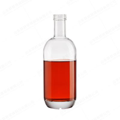 Cina Acceptabile Logo del cliente Bottiglia di vetro rotonda di Boston trasparente 700ml 750ml 1000ml in vendita