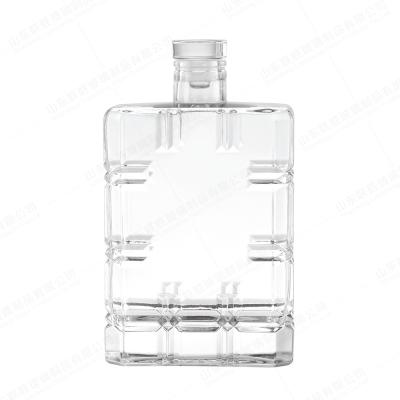China Tamanho personalizado Acceptado Quadrado Vinho Garrafa de Gravação de Vidro para Whisky de Grande Tamanho à venda