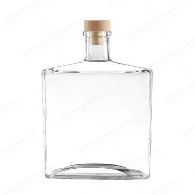 中国 オールサイズ 375ml 750ml 1000ml フラット・スクエア・ウォッカ・グラス ウィスキー・ワイン・ボトル コルク付き 販売のため