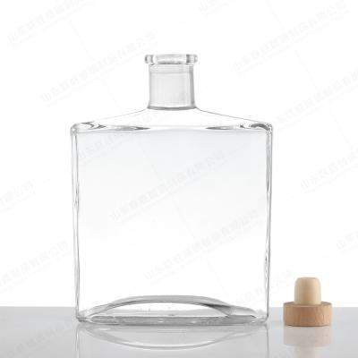中国 オールサイズ 375ml 750ml 1000ml フラット・スクエア・ウォッカ・グラス ウィスキー・ワイン・ボトル コルク付き 販売のため
