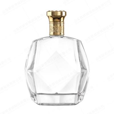 Cina Bottiglia in vetro piatto personalizzato 375ml 500ml 750ml 1000ml bottiglia di whisky liquore per Home Bar in vendita