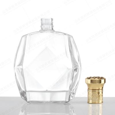 Cina Bottiglia in vetro piatto personalizzato 375ml 500ml 750ml 1000ml bottiglia di whisky liquore per Home Bar in vendita