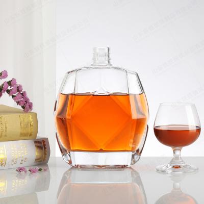 Cina Bottiglia in vetro piatto personalizzato 375ml 500ml 750ml 1000ml bottiglia di whisky liquore per Home Bar in vendita