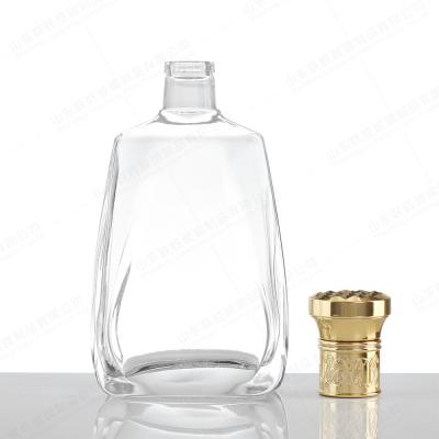 Cina Trattamento superficiale a caldo 500 ml 750 ml 1000 ml Bottiglia di vetro per liquori Bottiglia quadrata in vendita