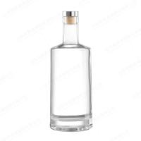 China Customized 750ml Flat Empty Cylindrical Bottle for Whiskey Gin Rum in Custom Size for sale