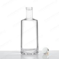 China Customized 750ml Flat Empty Cylindrical Bottle for Whiskey Gin Rum in Custom Size for sale