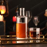 China Customized 750ml Flat Empty Cylindrical Bottle for Whiskey Gin Rum in Custom Size for sale