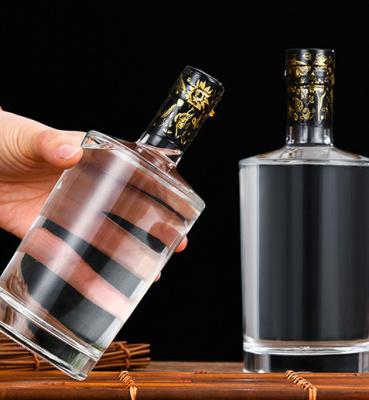 中国 グラスボトル 500ml 750ml ジン ラム ウォッカ ウィスキー コニャック ナポレオン ブランデー カスタムサイズ 販売のため