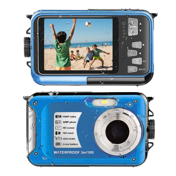 Quality Retro Vintage HD CMOS 1080P 30MP Waterproof 2.7 Inch IPS Screen 10FT Underwater Digital Swimming Camera for Snorkeling for sale