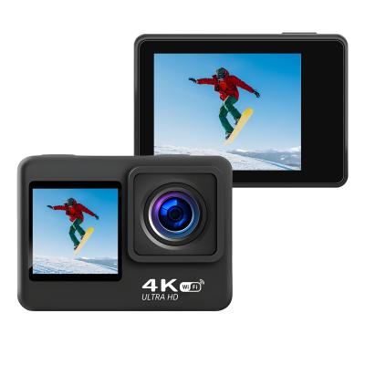 China Newest HD 4k Dual Screen Sport Action Camera Motorcycle Bike Helmet Riding Camera 30M Waterproof Sport Camera with WIFI for sale