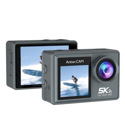 China Cheap Sport Action Camera 5k 30fps Dual Screen Cameras Video Recording Camcorder with Wifi Camera 30M Waterproof for sale