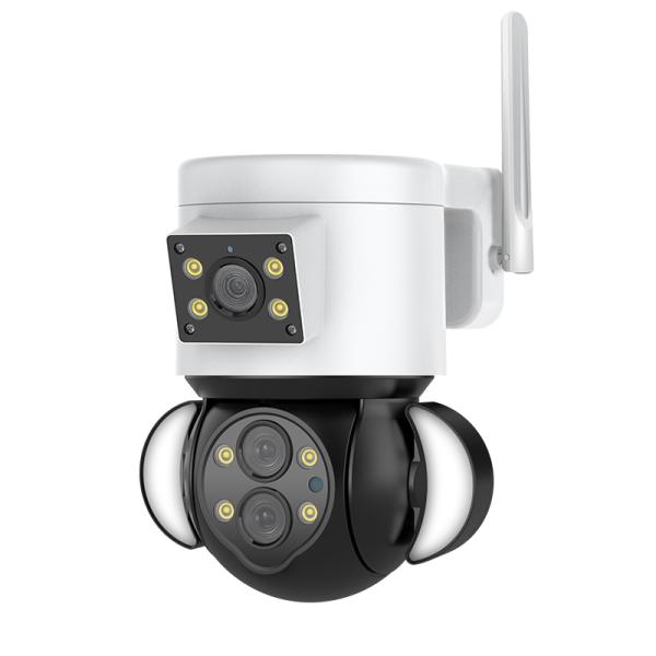 Quality New 4MP Dual Sensor CCTV IP Camera  PTZ Security Waterproof Outdoor Camera  With WIFI Monitoring Street Lighting for sale