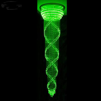 China Dual Spiral Fiber Optic Crystal Chandelier DIA 0.6M 2M Long for Supermarket, Restaurants Lighting for sale