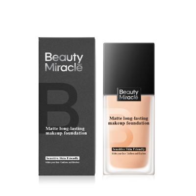 China Customizable 24H Matte Long-Lasting Makeup Foundation Liquid 50 Colors Oil Control Sweat Proof Concealer Friendly Mask for sale