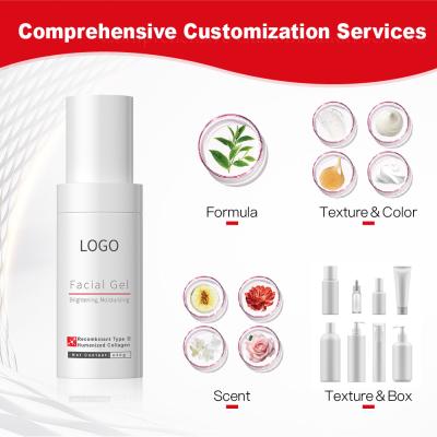 China Hot Sale OEM Private Label Recombinant Type III Humanized Collagen Gel Soothing Hydrating Firming Moisturizing Skincare Face Gel for sale