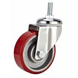 China Threaded stem PU cast iron Caster for sale
