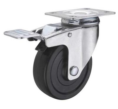 China Total brake Rubber Caster for sale