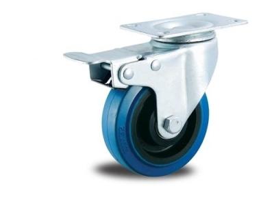 China Total Brake Elastic Rubber Caster for sale